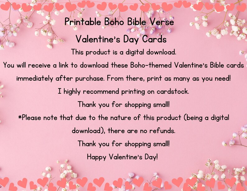 Bible Verse Printable Valentine's Day Cards, Boho - Etsy