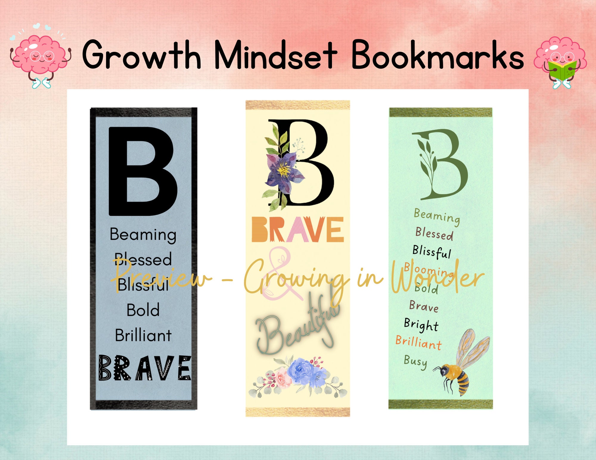 Bookmarks, Printable, Growth Mindset - Etsy