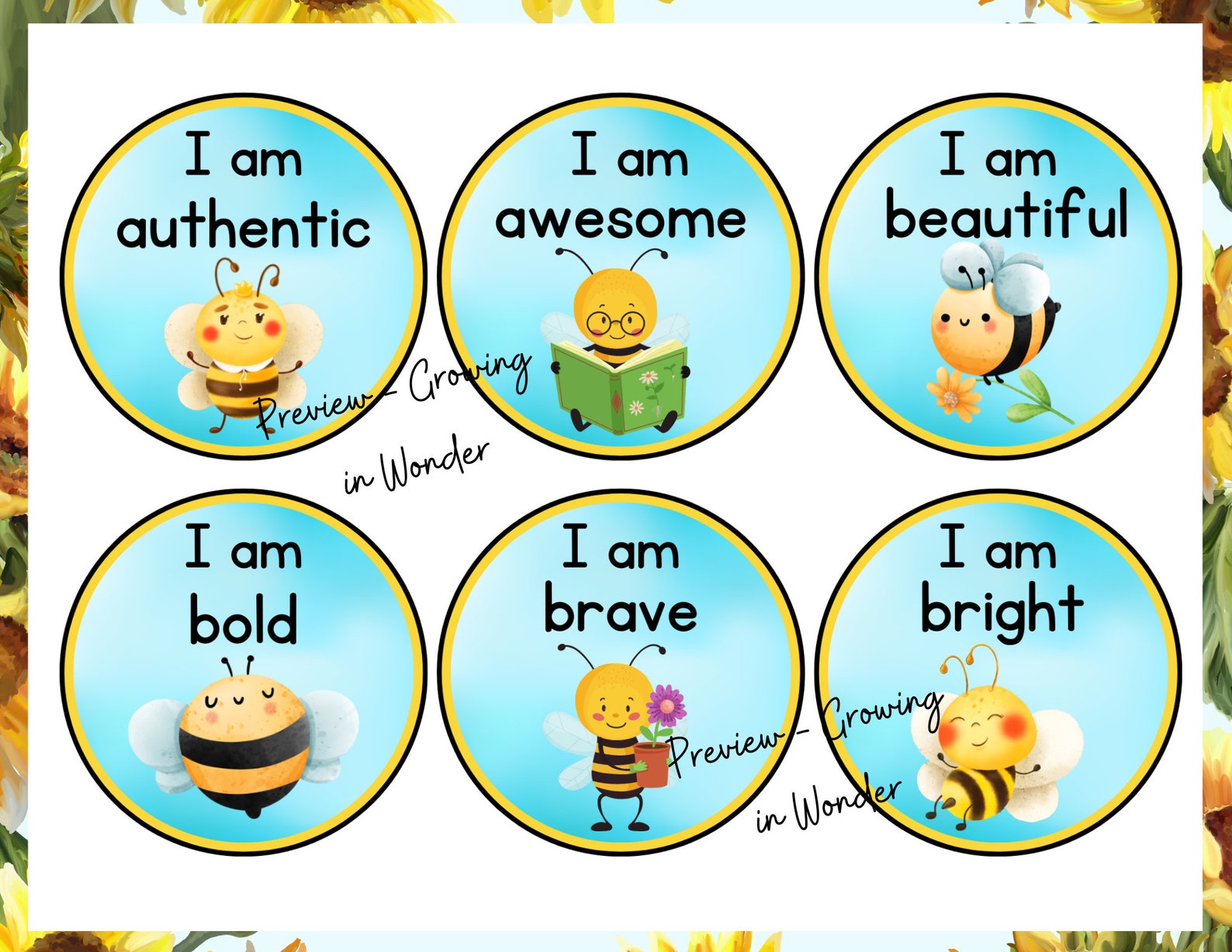 Honey Bee Affirmation Station, Back to School Bulletin Board Kit - Etsy