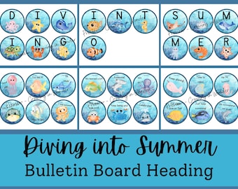 Diving Into Summer End of the Year Bulletin Board Kindergarten, 1st ...