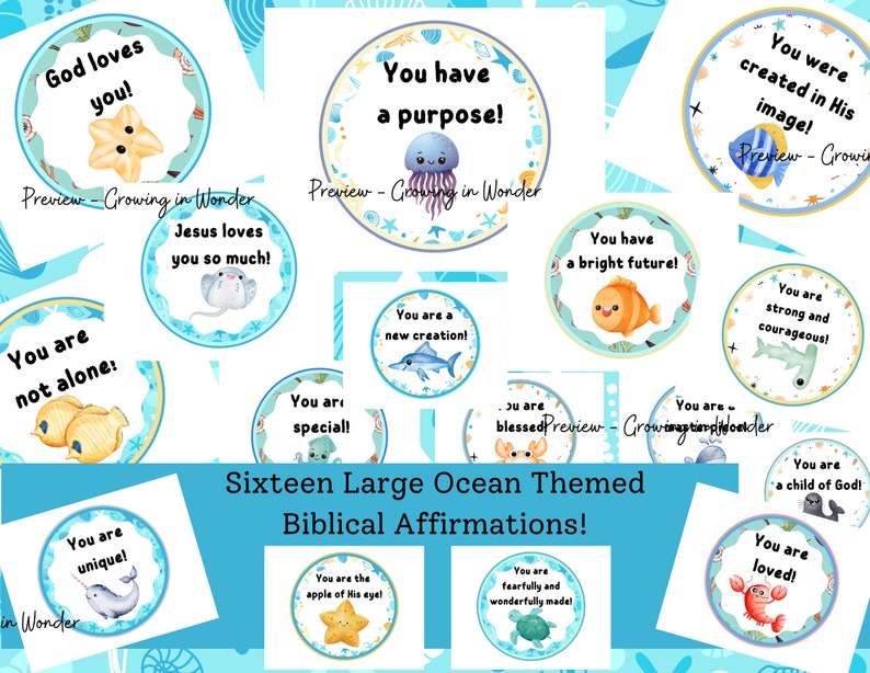 Under the Sea, Ocean Theme Bible School Affirmations - Etsy