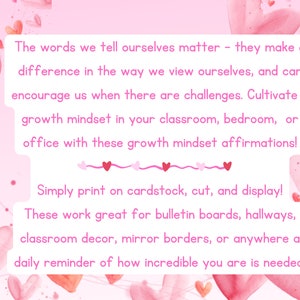 Pink Heart Affirmation Station, Mirror Border, Positive Affirmations - Etsy