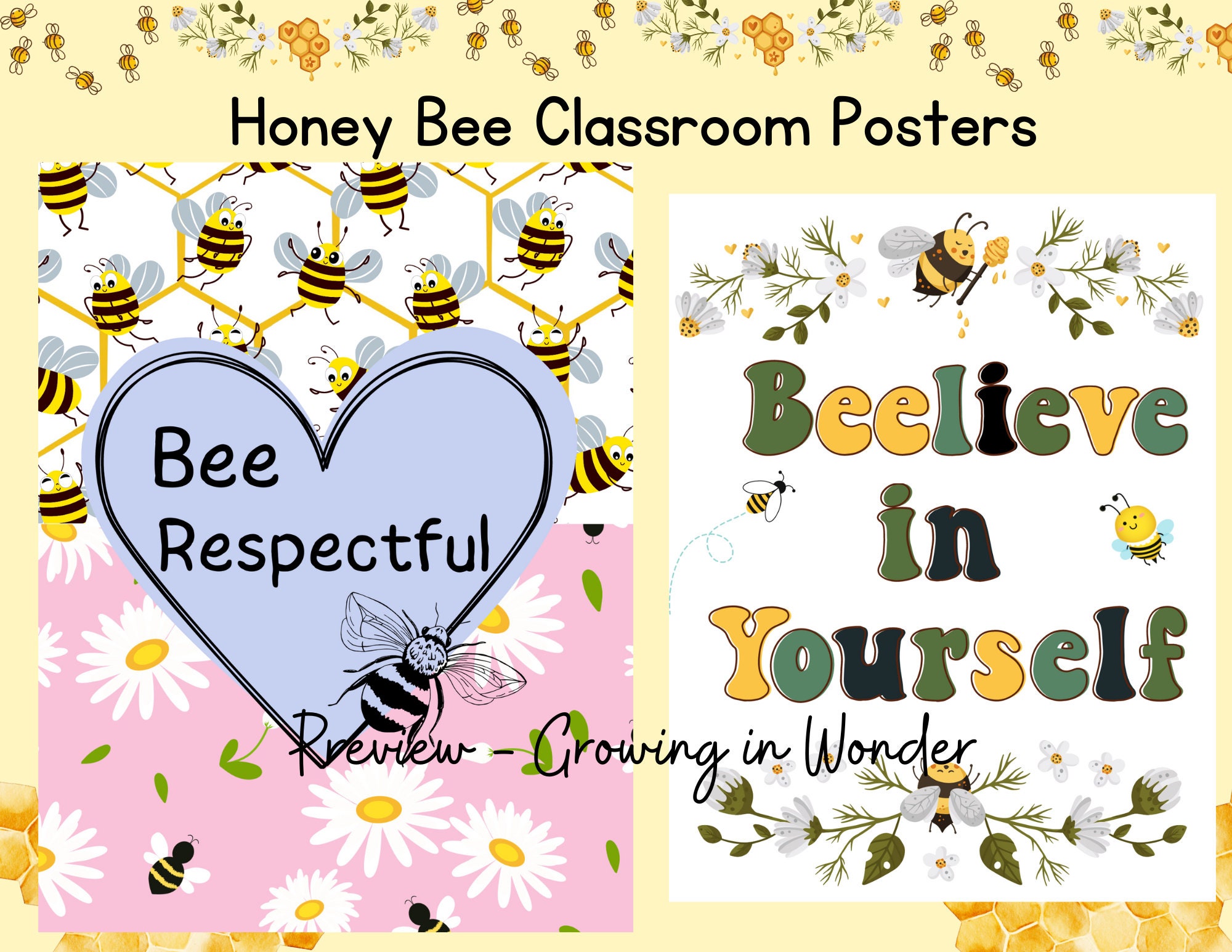 Honey Bee Posters, Classroom Posters, Back to School Bulletin Board - Etsy