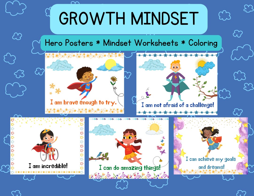 Growth Mindset: Hero Theme Posters - Etsy