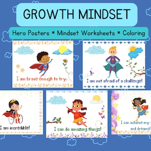 Growth Mindset: Hero Theme Posters - Etsy