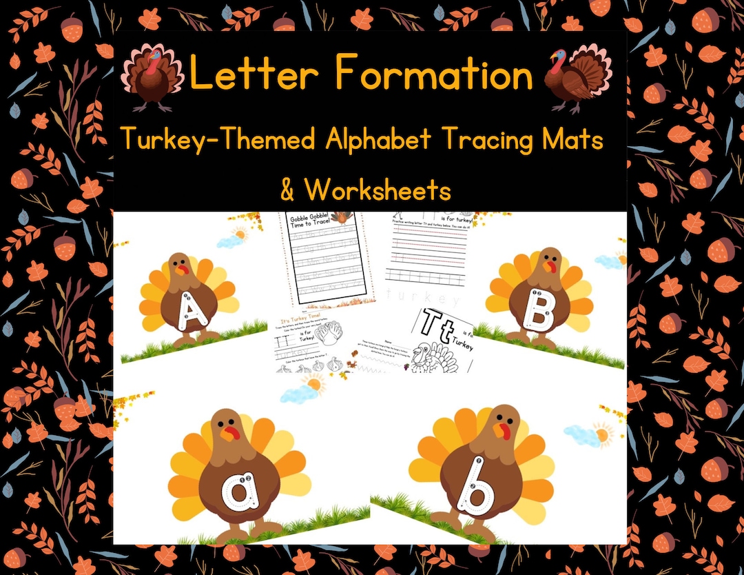 Letter / Alphabet Formation - Turkey Alphabet Tracing Mats and ...