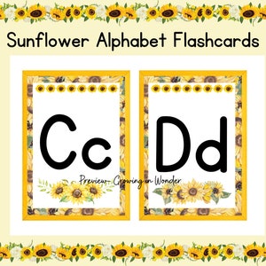 Alphabet Sunflower Cards - Etsy
