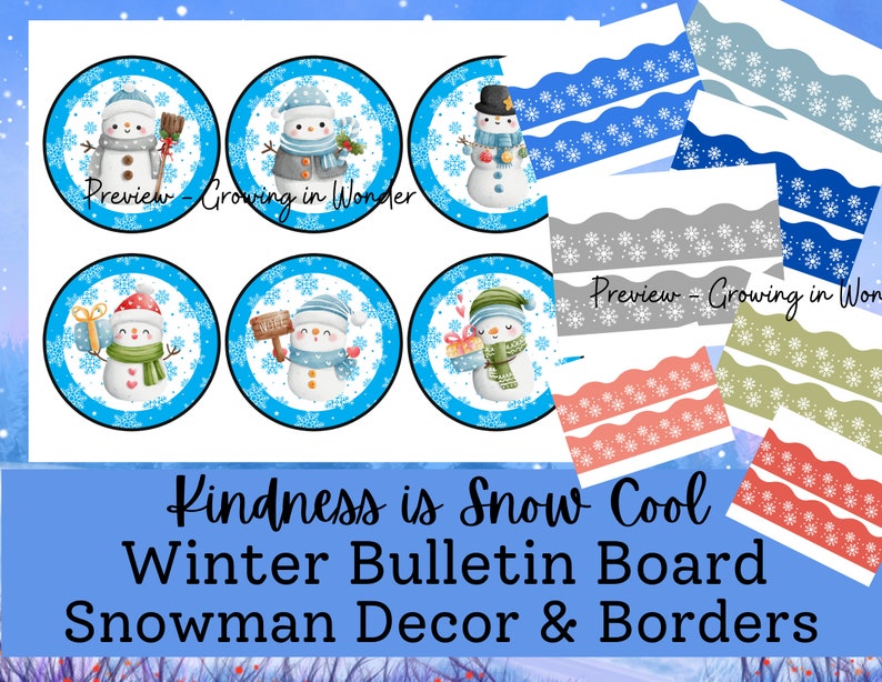 Winter Bulletin Board Kit, Christmas Classroom Decor, Kindness is Snow ...