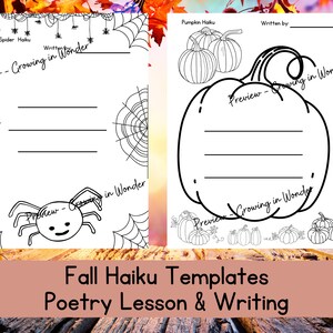 Fall Haiku Poetry Templates, Autumn Writing Activity - Etsy