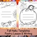 Fall Haiku Poetry Templates, Autumn Writing Activity - Etsy
