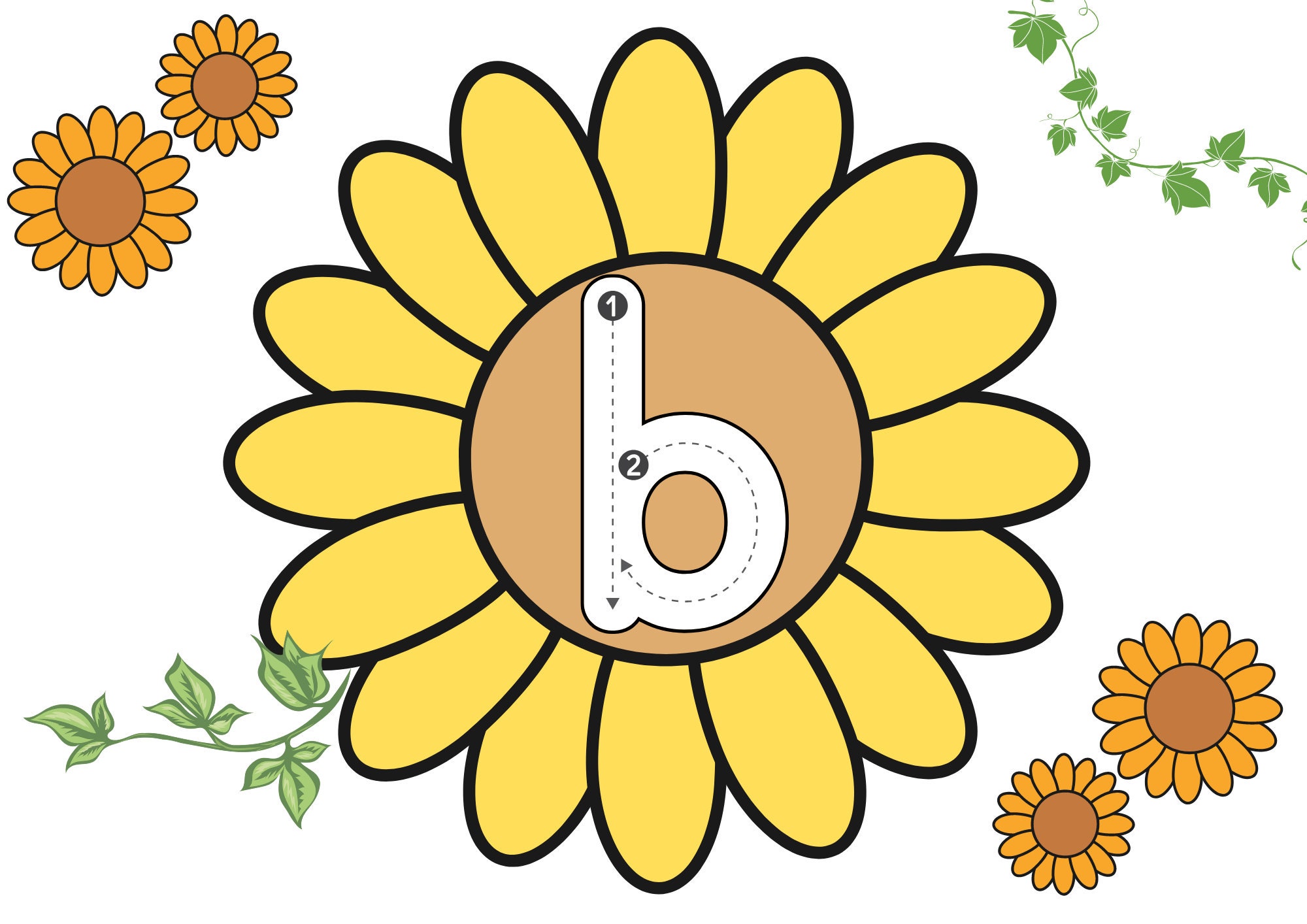 Letter Formation - Sunflower Alphabet Tracing Mats (print and Laminate ...