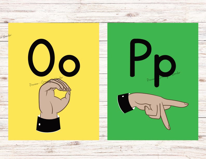Large Rainbow Alphabet Sign Language Cards, ASL Alphabet Posters - Etsy