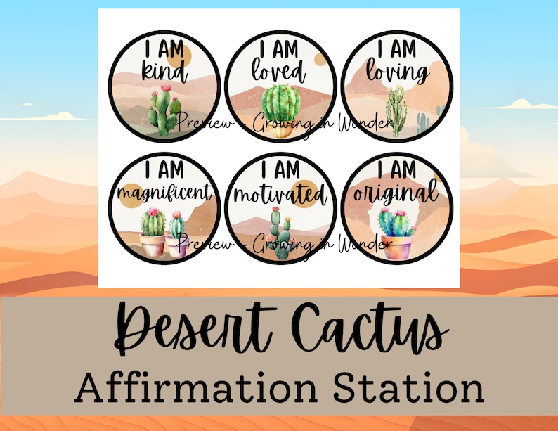 Desert Cactus Positive Affirmations - Etsy