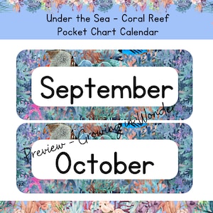 Ocean Theme Pocket Chart Calendar, Under the Sea Classroom - Etsy