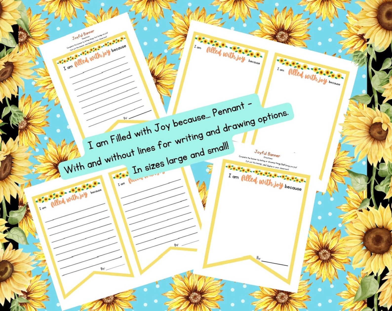 Thanksgiving Bulletin Board Banner Pennants - Writing and Drawing - Etsy