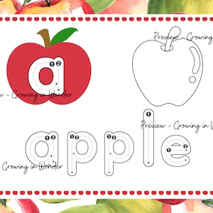 Apple Alphabet Tracing Mats: Letter Formation (printable) - Etsy