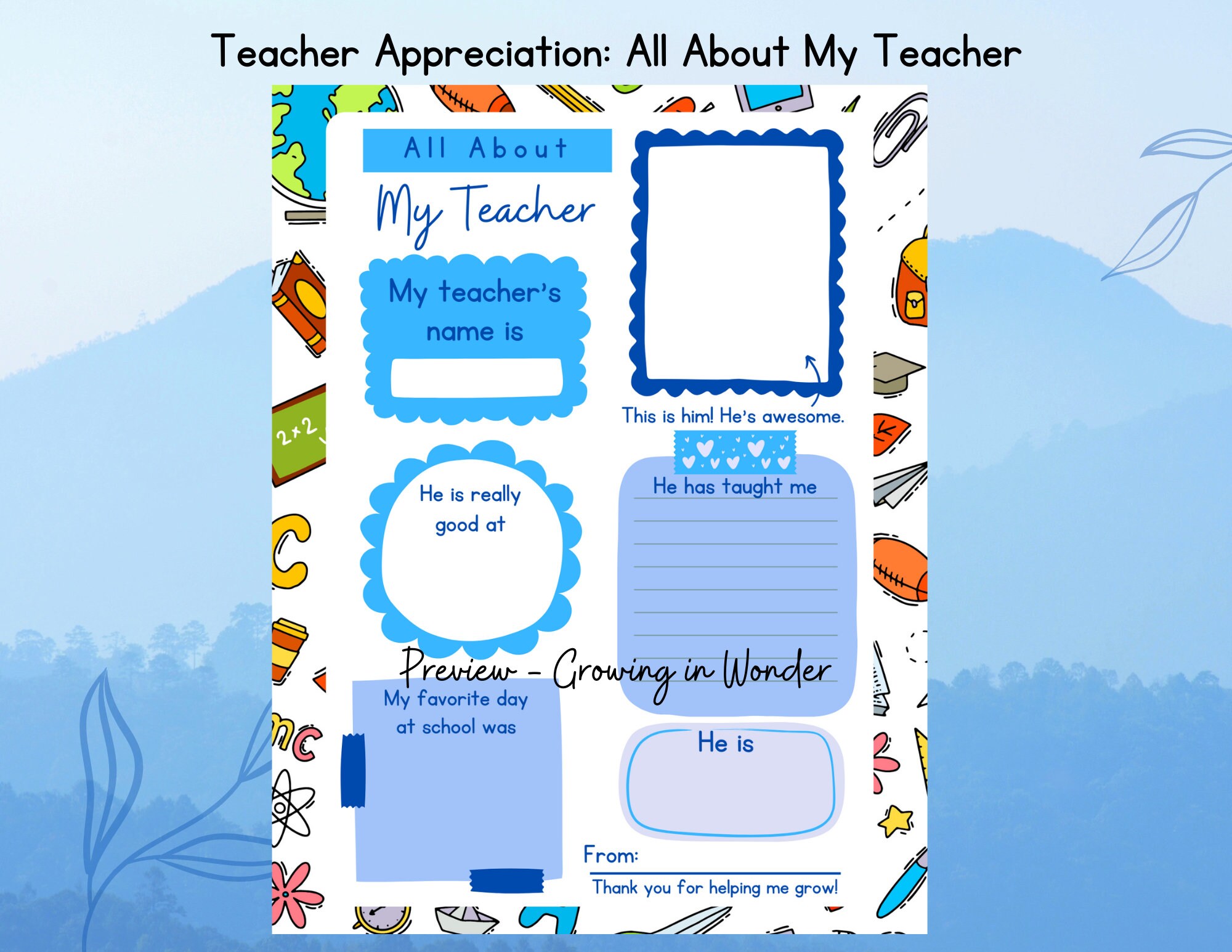 Teacher Appreciation Week Printable Card - Etsy