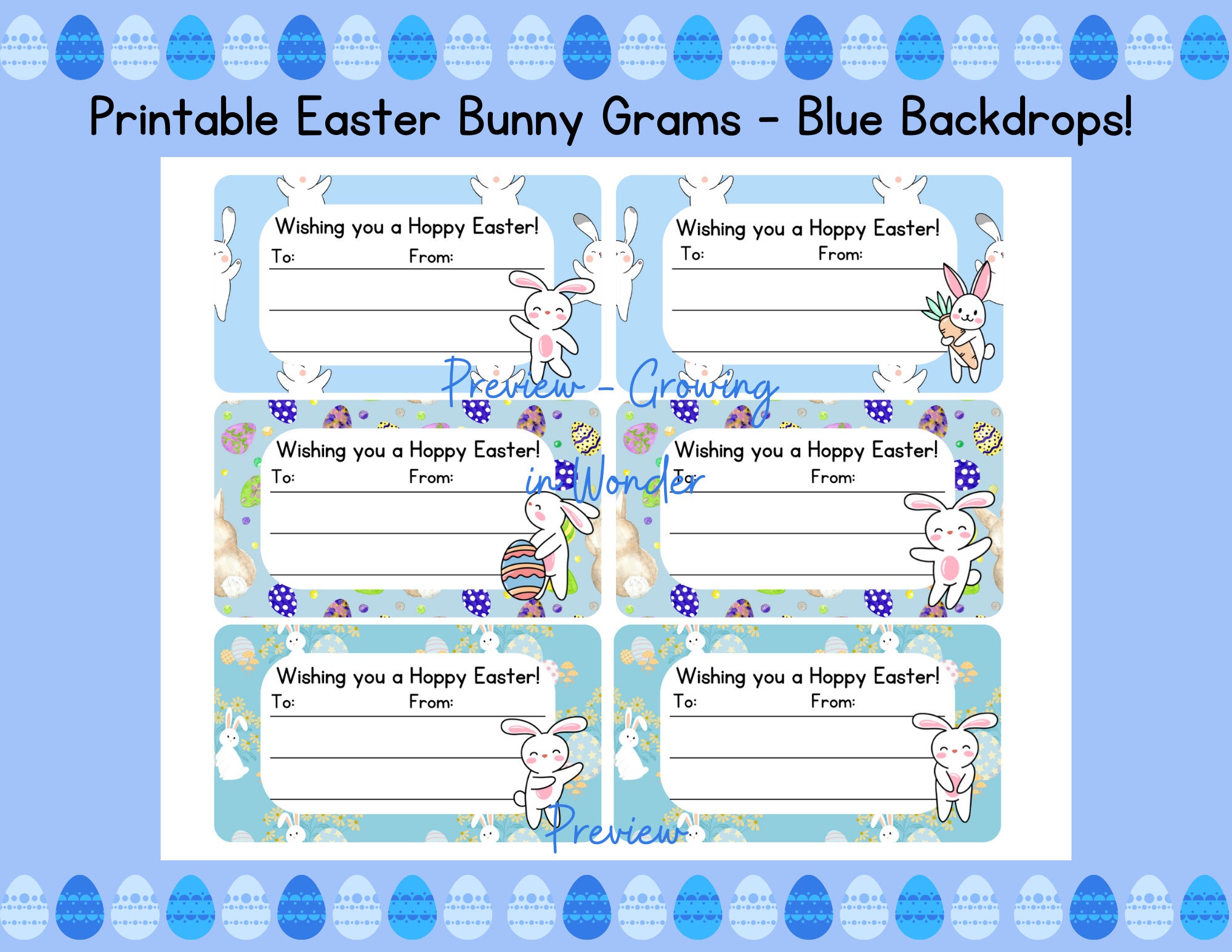 Easter Bunny Grams, Printable - Etsy