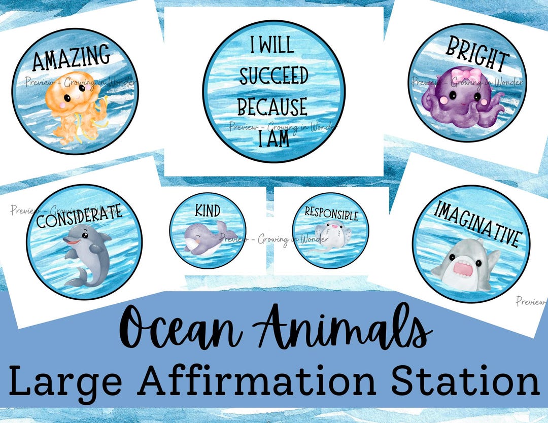 Large Ocean Animal Affirmation Station - Etsy