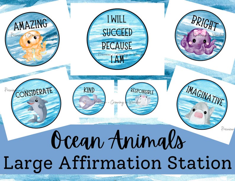 Large Ocean Animal Affirmation Station - Etsy