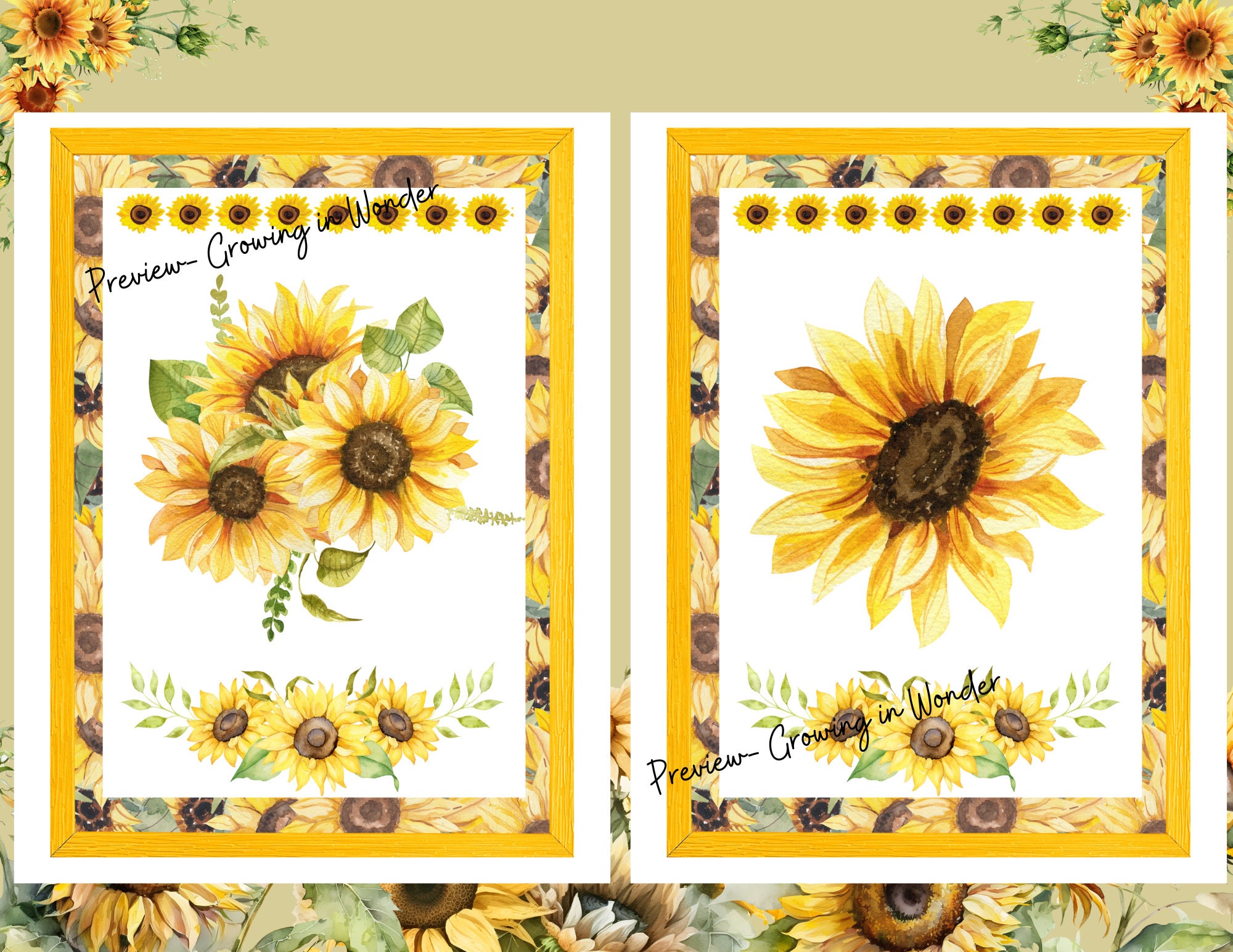 Large Sunflower Alphabet Posters, Back to School Decor - Etsy