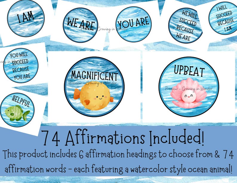 Large Ocean Animal Affirmation Station - Etsy