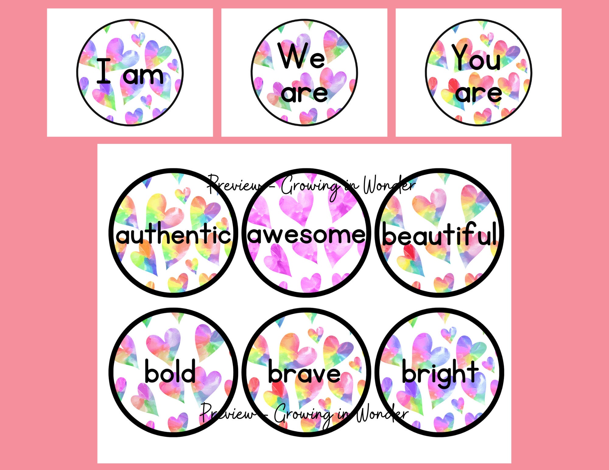 Valentine Hearts Affirmation Station, Positive Affirmations, Classroom ...