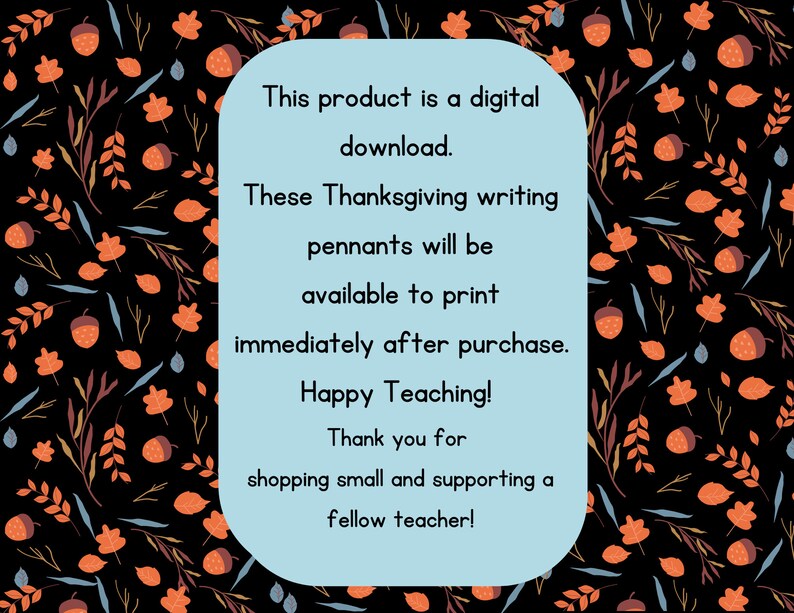 Thanksgiving Bulletin Board Banner Pennants - Writing and Drawing - Etsy