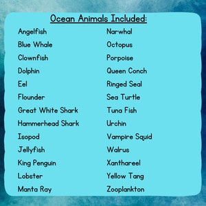 Ocean Animal Alphabet Posters Watercolor Theme Under the Sea - Etsy