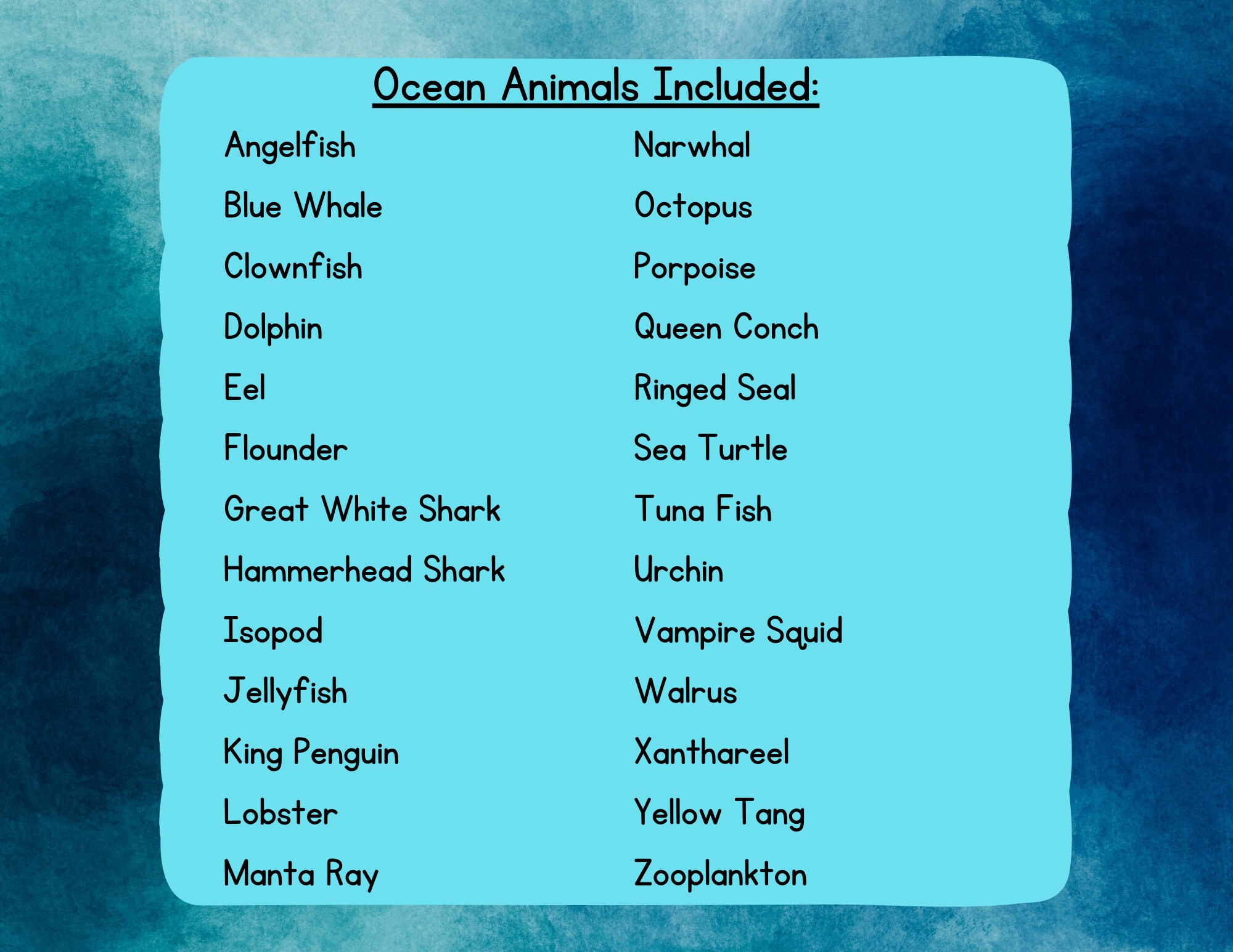 Ocean Animal Alphabet Posters, Watercolor Theme, Under the Sea Decor - Etsy