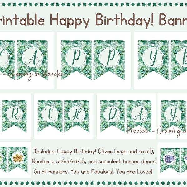 Plant Birthday Banner - Etsy