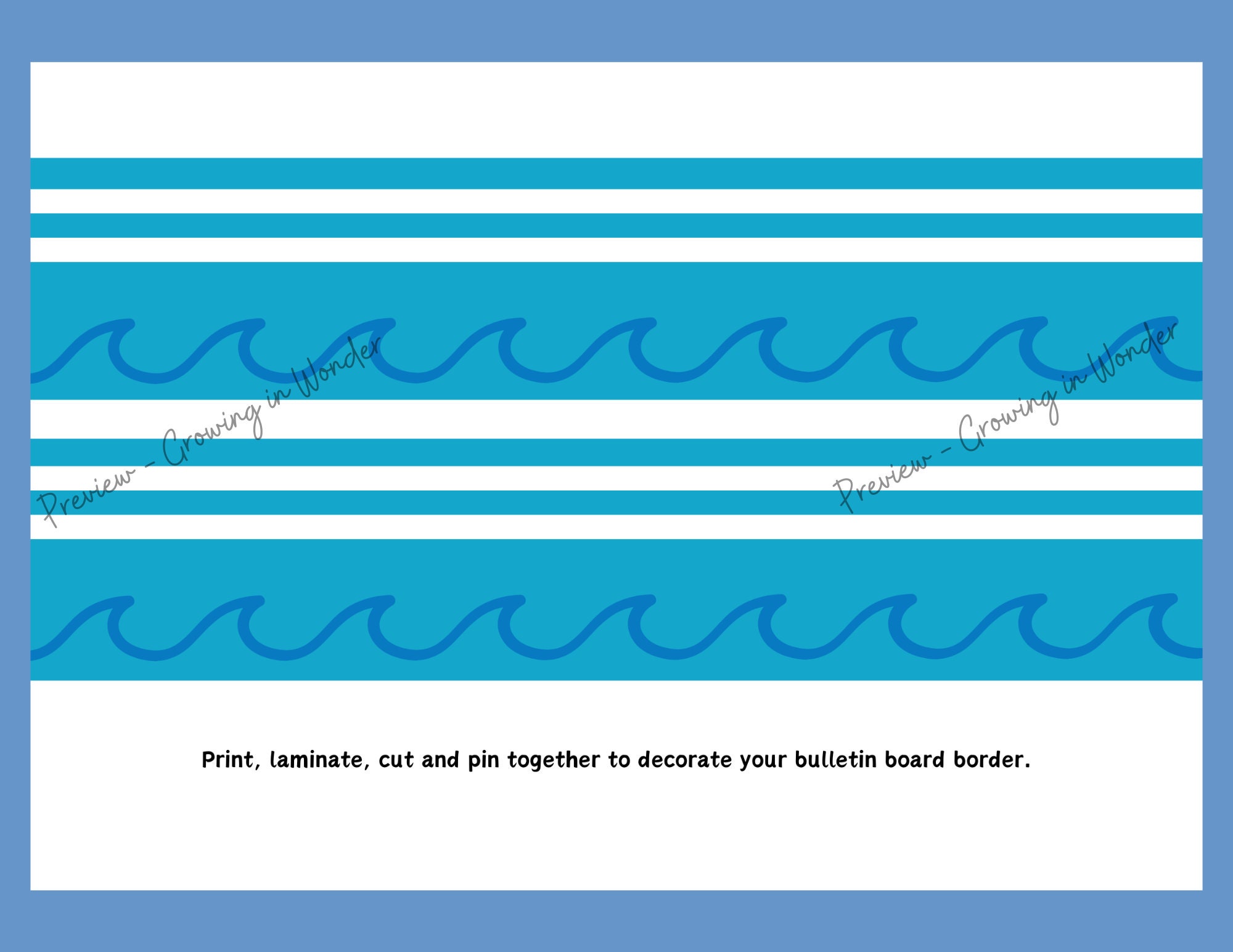 Ocean Theme Bulletin Board Borders, Under the Sea Classroom Decor, Back ...