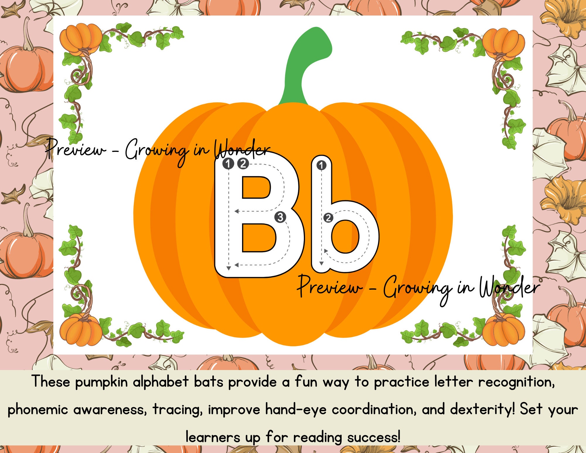 Fall, Pumpkin Alphabet Play Dough Mats, Printable Letter Formation ...