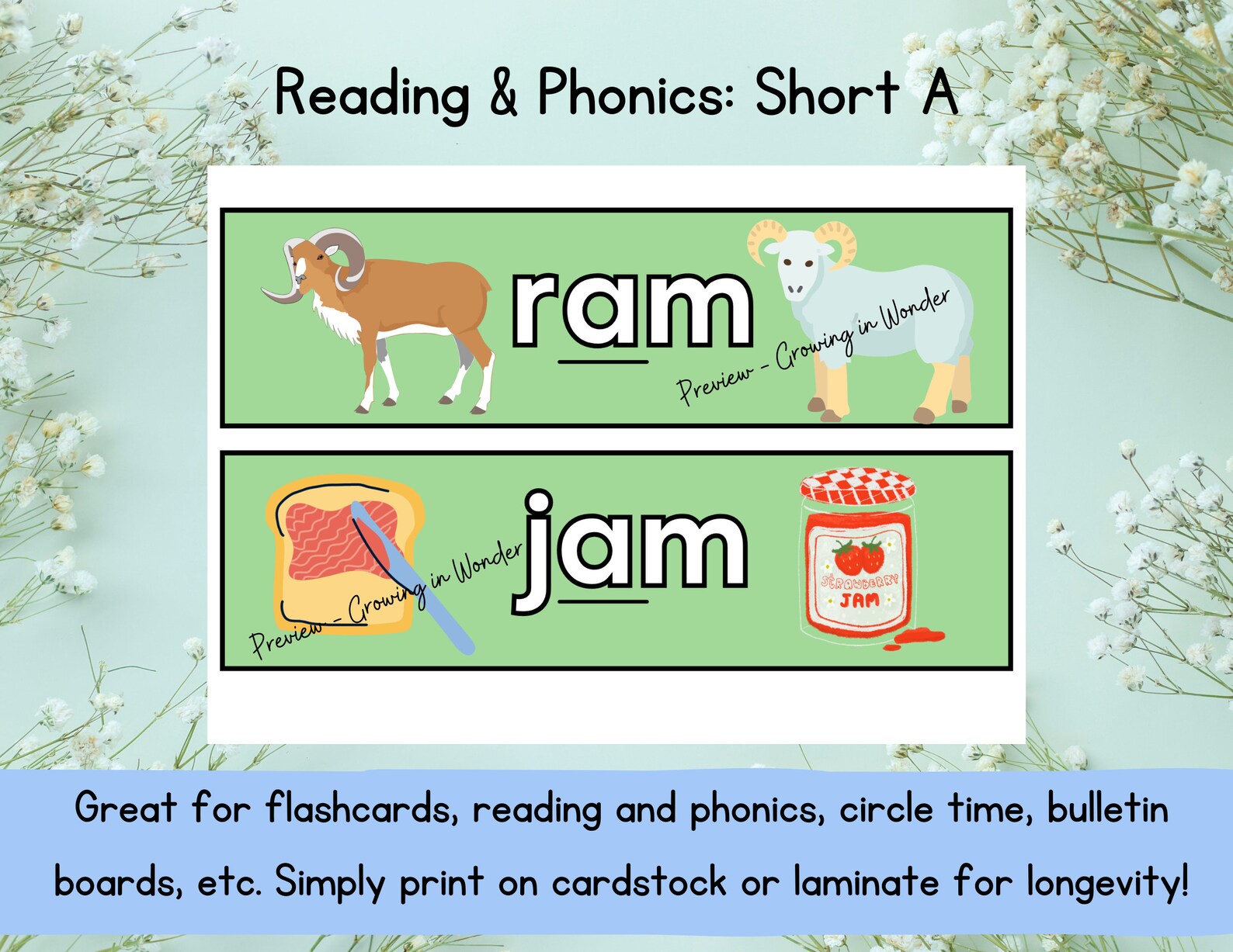 Phonics and Reading, Short A Cvc, Ccvc Flashcards and Puzzles - Etsy