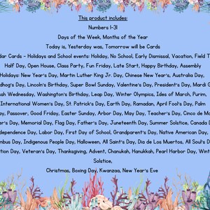 Ocean Theme Pocket Chart Calendar, Under the Sea Classroom - Etsy