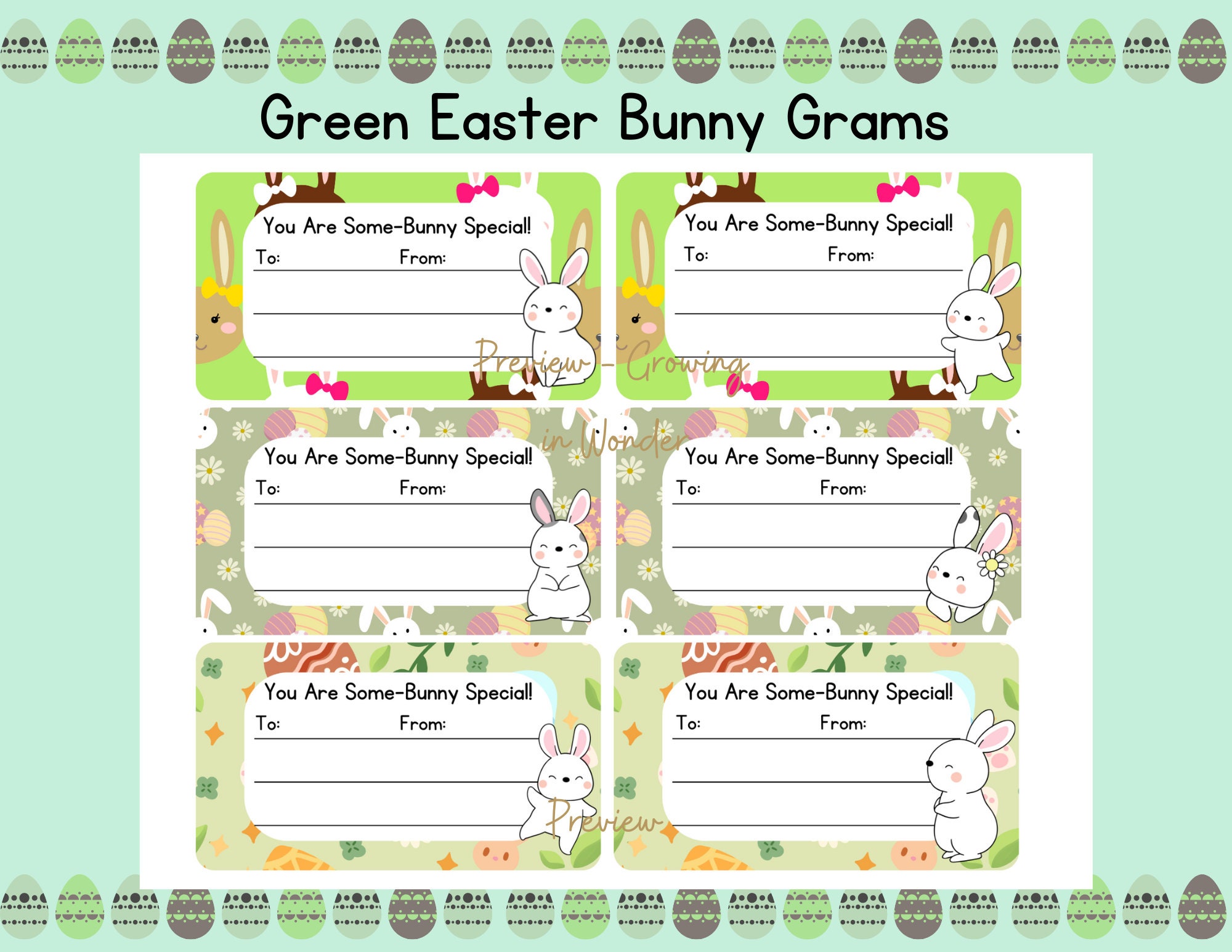 Printable Easter Bunny Grams - Etsy
