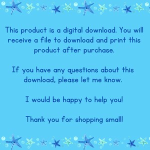 Ocean Themed Days of the Week Printable Cards, Calendar - Etsy