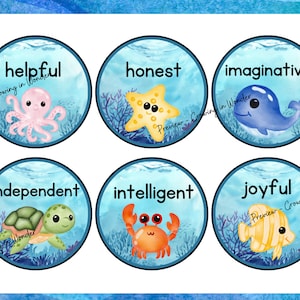 Affirmation Station, Ocean Animal Theme, Classroom Bulletin Board Decor ...