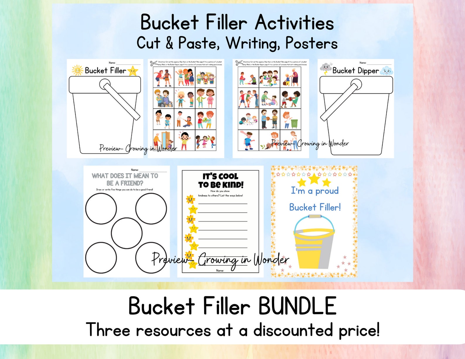 BUNDLE: Bucket Fillers Classroom Bundle, Bulletin Board Decor ...