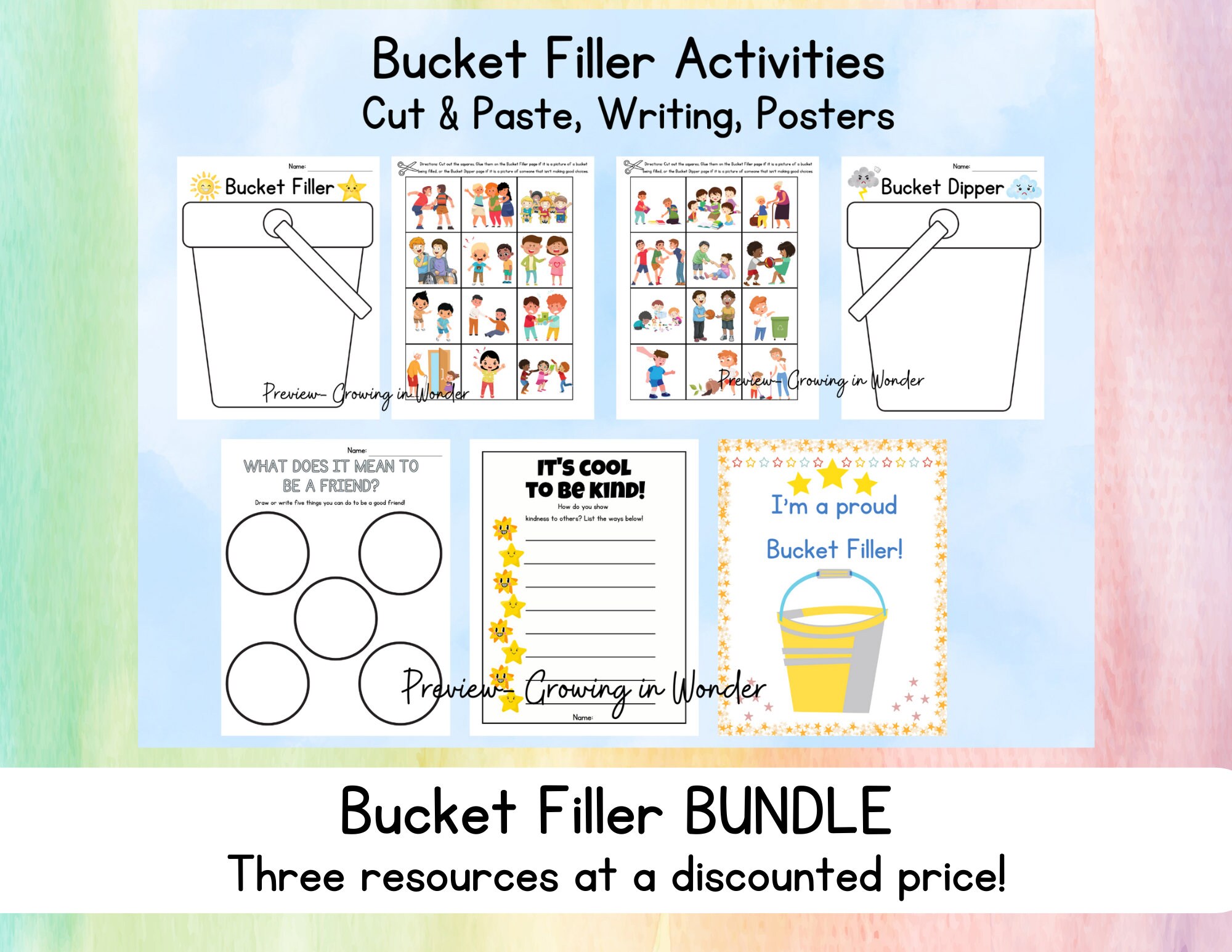 BUNDLE: Bucket Fillers Classroom Bundle, Bulletin Board Decor ...