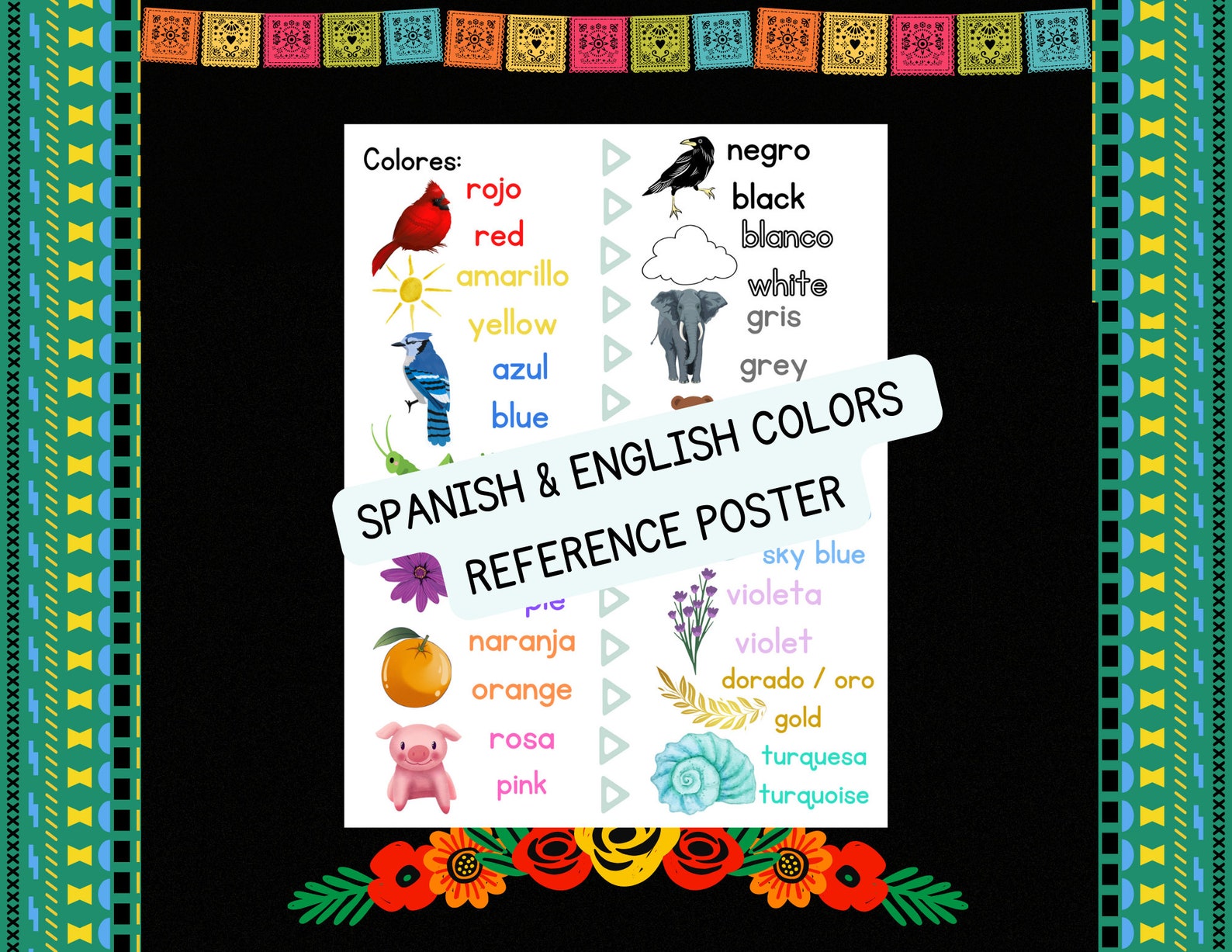Spanish Bingo (colors) - Etsy