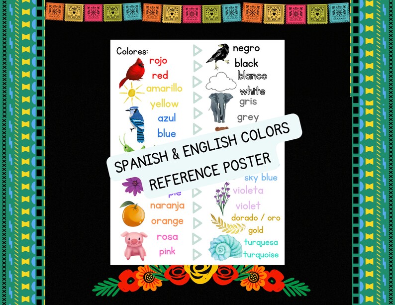 Spanish Bingo (colors) - Etsy