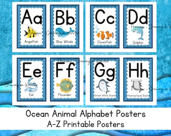 Printable Ocean Alphabet Posters and Flashcards Classroom Decor Kids ...