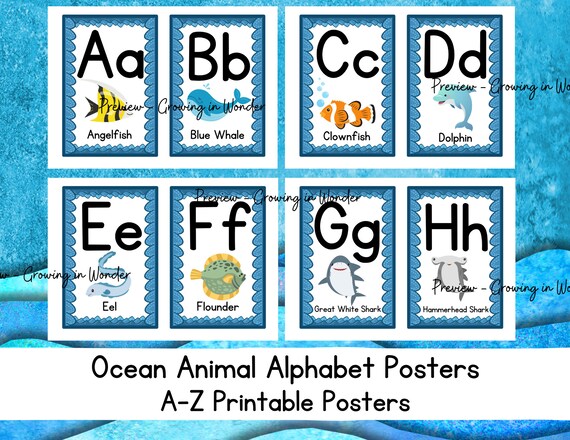Under The Sea Alphabet Printables UNDER THE SEA / OCEAN ALPHABET