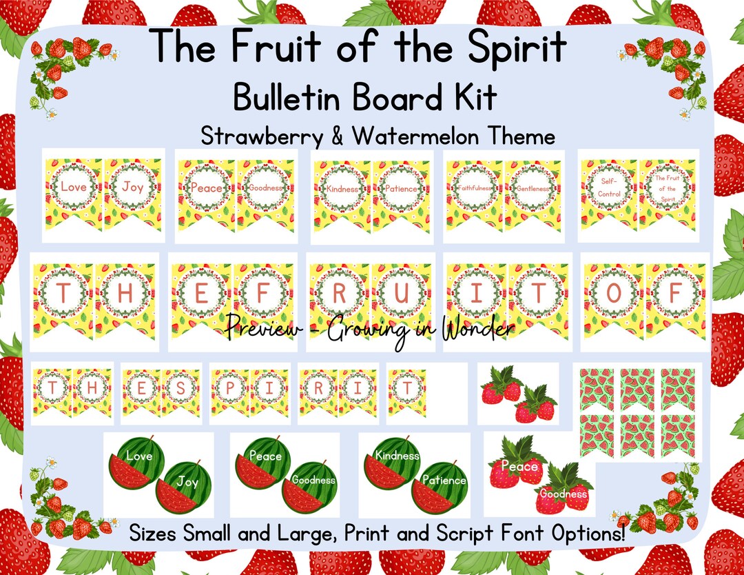 Fruit of the Spirit Bible Bulletin Board - Etsy