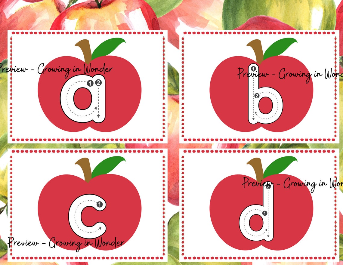 Apple Alphabet Tracing Mats: Letter Formation (printable) - Etsy