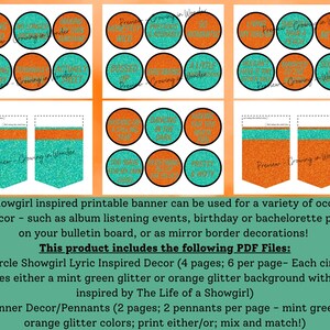 Swiftie Inspired Printable Banner, Showgirl Mirror Border Decor - Etsy