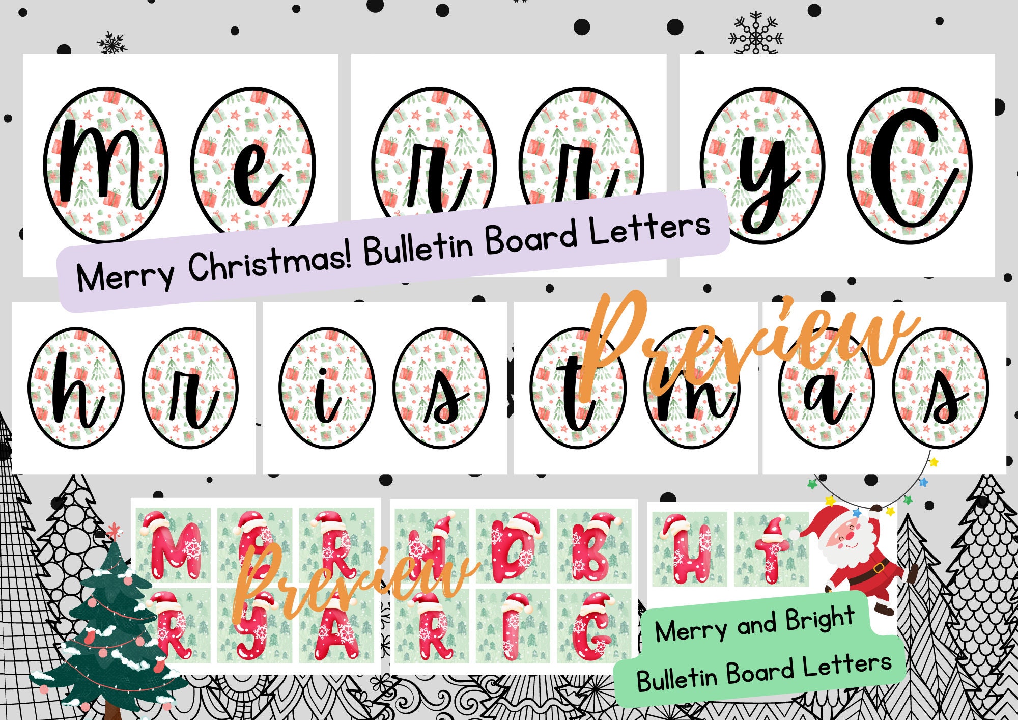 Christmas, Winter Bulletin Board, Door Decor - Etsy