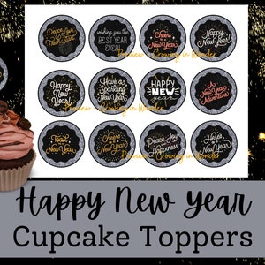 Happy New Year Cupcake Toppers, Printable - Etsy