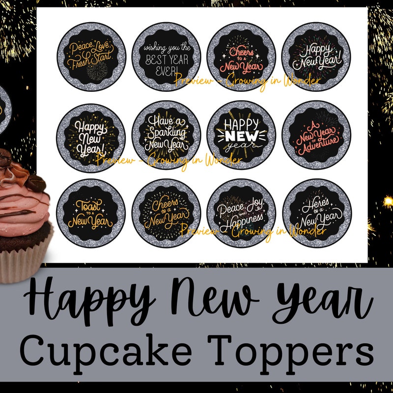 New Year Cupcake - Etsy